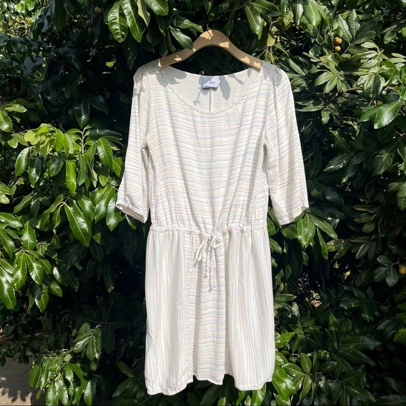 Loup | Dresses | Loup Ivory Cream Rainbow Stripe Mini Dress | Poshmark